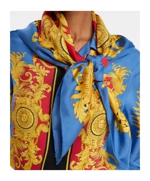 Versace Printed Silk Twill Scarf