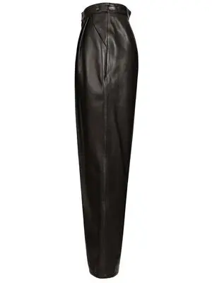 Bottega Veneta Shiny Wide-leg Leather Pants