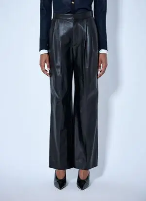 Bottega Veneta Shiny Wide-leg Leather Pants
