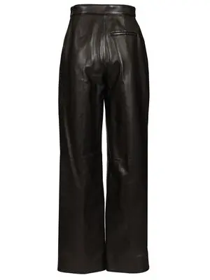 Bottega Veneta Shiny Wide-leg Leather Pants