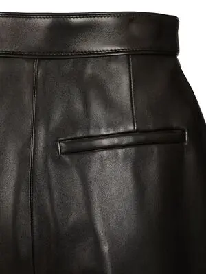 Bottega Veneta Shiny Wide-leg Leather Pants