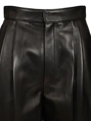 Bottega Veneta Shiny Wide-leg Leather Pants