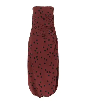 Proenza Schouler Nayara Strapless Pleated Polka Dot Dress - Red