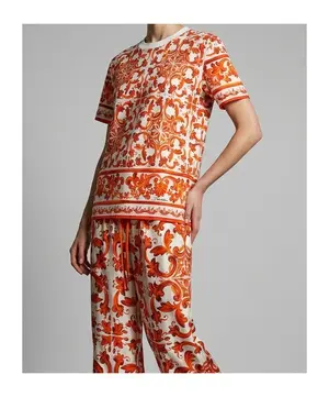 Dolce & Gabbana Majolica Print Crewneck T-shirt