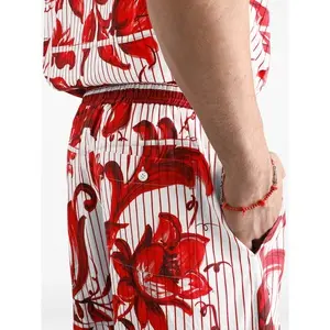 Dolce & Gabbana Majolica-print Striped Poplin Vanity Bermudas