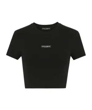 Dolce & Gabbana Jersey T-shirt With Logo - Black