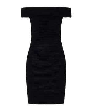 Magda Butrym Off-the-shoulder Knitted Midi Dress - Black