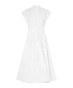 Alaïa V-neck Bow Detail Midi Dress - White