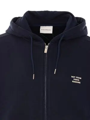 Drole De Monsieur Drôle De Zip-up Drawstring Hoodie - Black