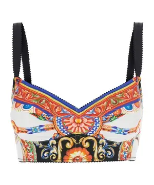 Dolce & Gabbana Carretto-print Poplin Top - Multicolor