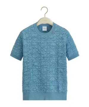 Dior Macrocannage Short-sleeved Sweater - Blue
