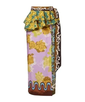 ALEMAIS Arnie Printed Cotton Wrap Skirt