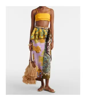 ALEMAIS Arnie Printed Cotton Wrap Skirt