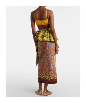 ALEMAIS Arnie Printed Cotton Wrap Skirt