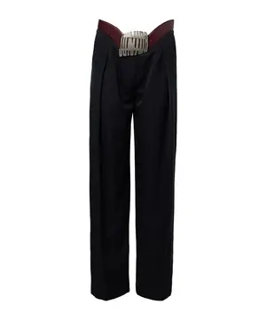 JEAN PAUL GAULTIER Casual Trousers With Belt Trim - Black