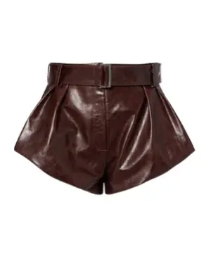 Magda Butrym Belted Leather Shorts - Black