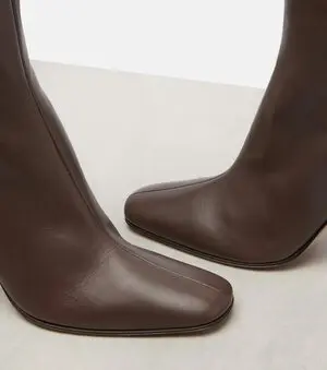 THE ROW Mona Leather Ankle Boots