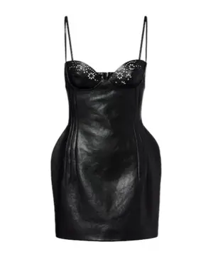 Magda Butrym Leather Minidress - Black