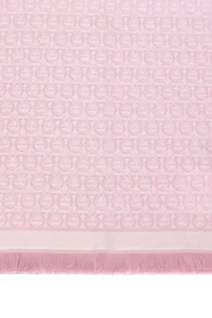 FERRAGAMO Gancini Patterned Fringed Edge Scarf