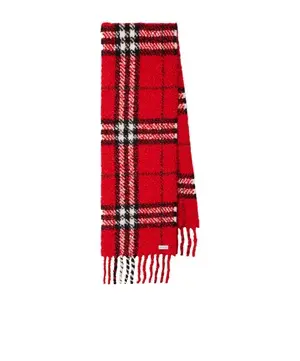 Burberry Check Alpaca And Wool Bouclé Scarf - Red