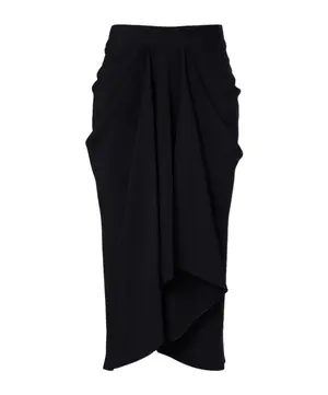 Givenchy Draped Crepe Cady Midi Skirt - Black