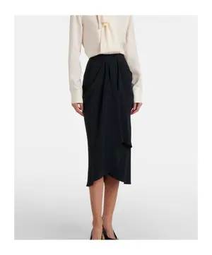 Givenchy Draped Crepe Cady Midi Skirt