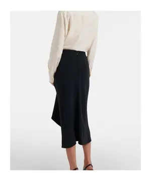 Givenchy Draped Crepe Cady Midi Skirt