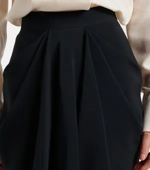Givenchy Draped Crepe Cady Midi Skirt