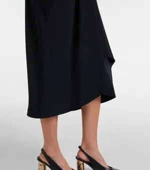 Givenchy Draped Crepe Cady Midi Skirt