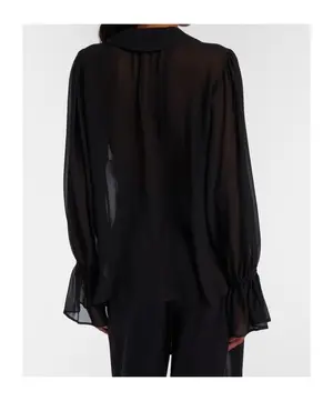 Nina Ricci Ruffled Sheer Silk Blouse