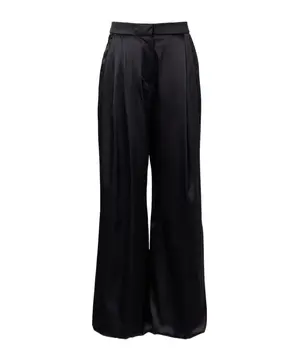 Nina Ricci Satin Wide-leg Pants - Black