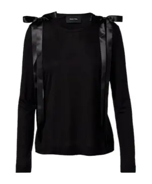 Simone Rocha Bow-detail Jersey Top - Black