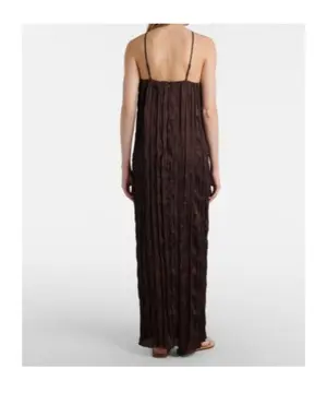 Staud Akari Plissé Halterneck Maxi Dress