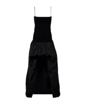 Stella McCartney Asymmetric Crêpe And Jersey Gown - Black