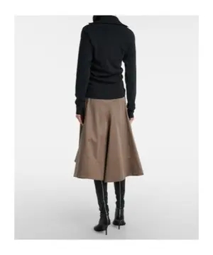 Proenza Schouler Janan Cotton-blend Sateen Midi Skirt
