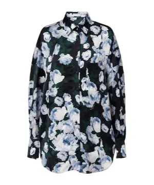 Stella McCartney Floral Satin Blouse - Black