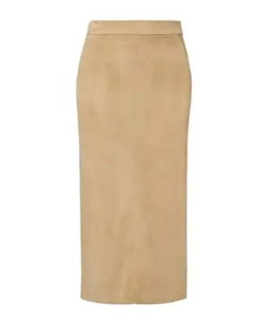 Stouls Taylor Suede Pencil Skirt - Nude