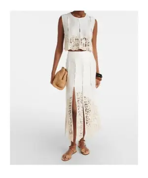 ALEMAIS Rosemary Linen-blend Midi Skirt