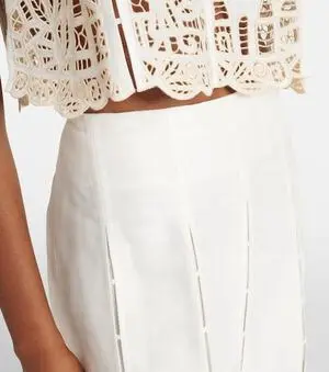 ALEMAIS Rosemary Linen-blend Midi Skirt