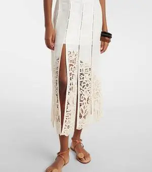 ALEMAIS Rosemary Linen-blend Midi Skirt