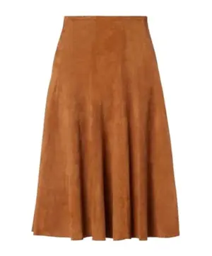 Stouls Sabrina Suede Midi Skirt - Brown
