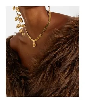 Magda Butrym Gold-plated Chain Necklace With Rose Pendant