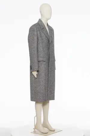 Valentino Garavani Single-breasted Wool Coat With All-over Chevron Pattern