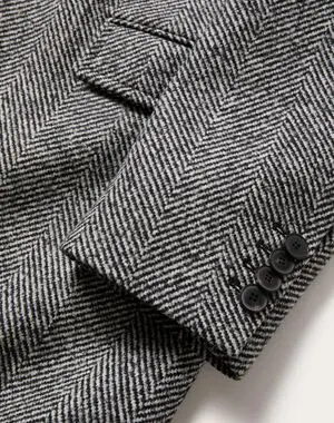 Valentino Garavani Single-breasted Wool Coat With All-over Chevron Pattern