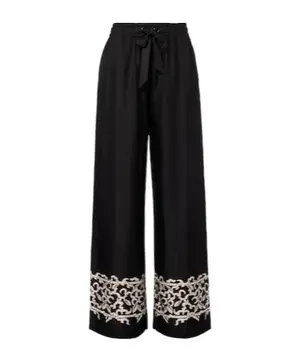 Rebecca Vallance Silk Wide-leg Pants - Black
