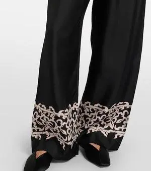 Rebecca Vallance Silk Wide-leg Pants