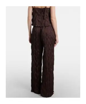 Staud Plissé Wide-leg Pants