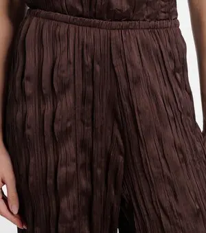 Staud Plissé Wide-leg Pants