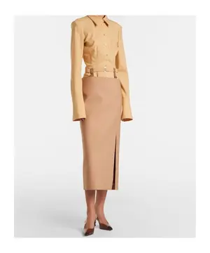 MUGLER Pleated Button-down Shirt