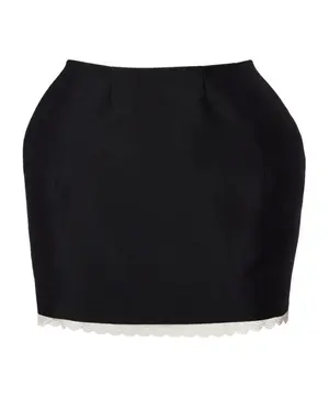 Magda Butrym Lace-trimmed Wool And Mohair Miniskirt - Black